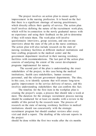 Clinical Assignment Quality Improvement Final Project Goal | DOCX