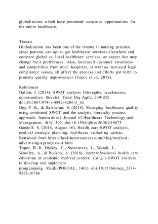 Clinical Assignment Quality Improvement Final Project Goal | DOCX