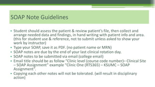 Clinical Documentation (assignments’ guidelines) | PPTX