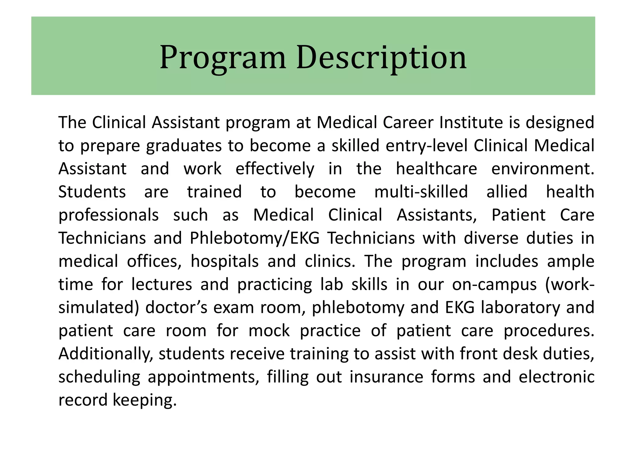 Clinical Assistant | PDF