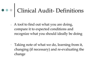 Clinical Audits and Process Improvement in Hospitals | PPT