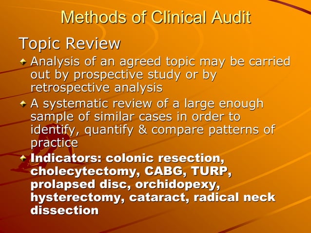 CLINICAL AUDIT | PPT