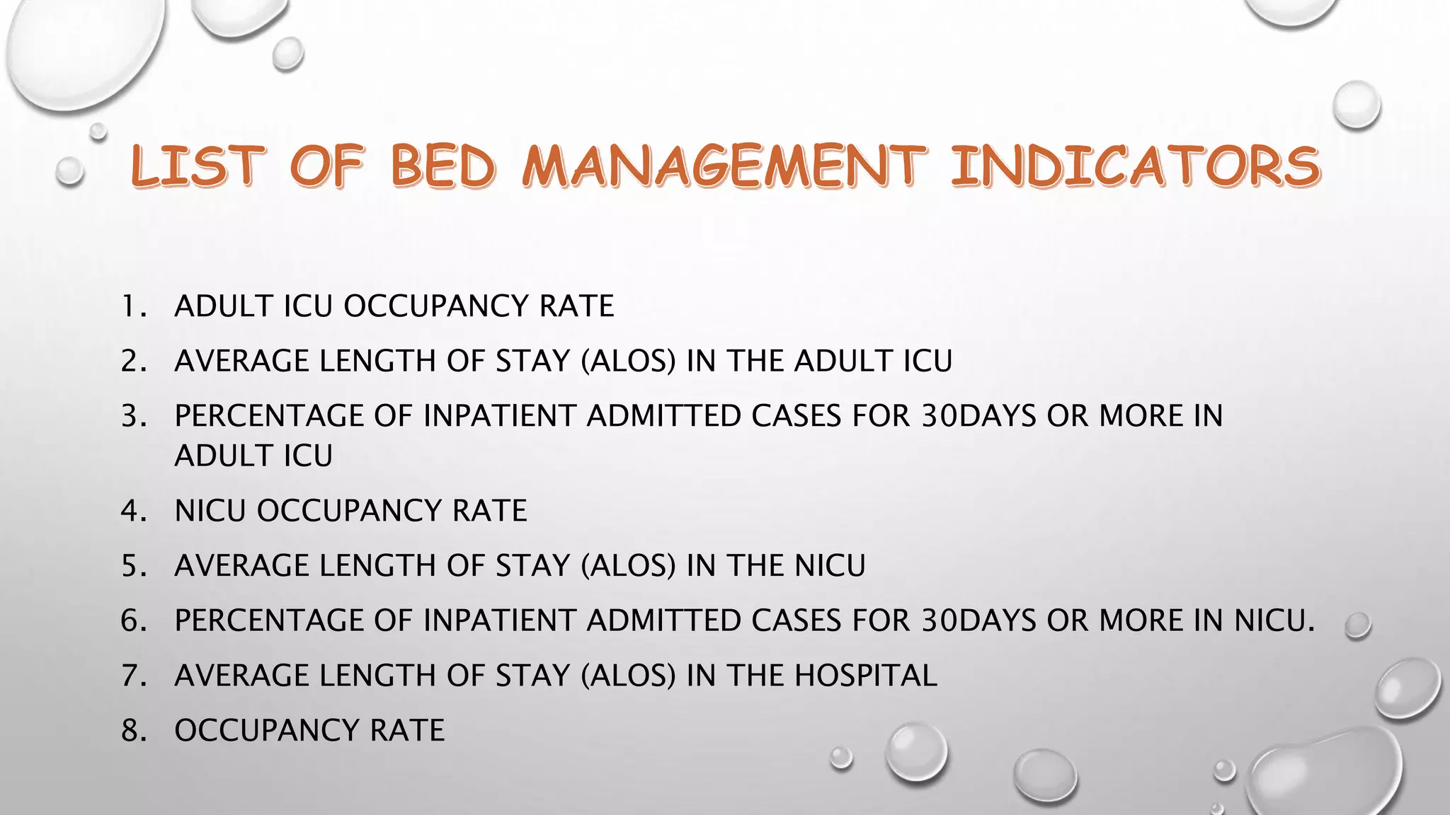 Clinical audit and hospital key performance indicators for bed ...