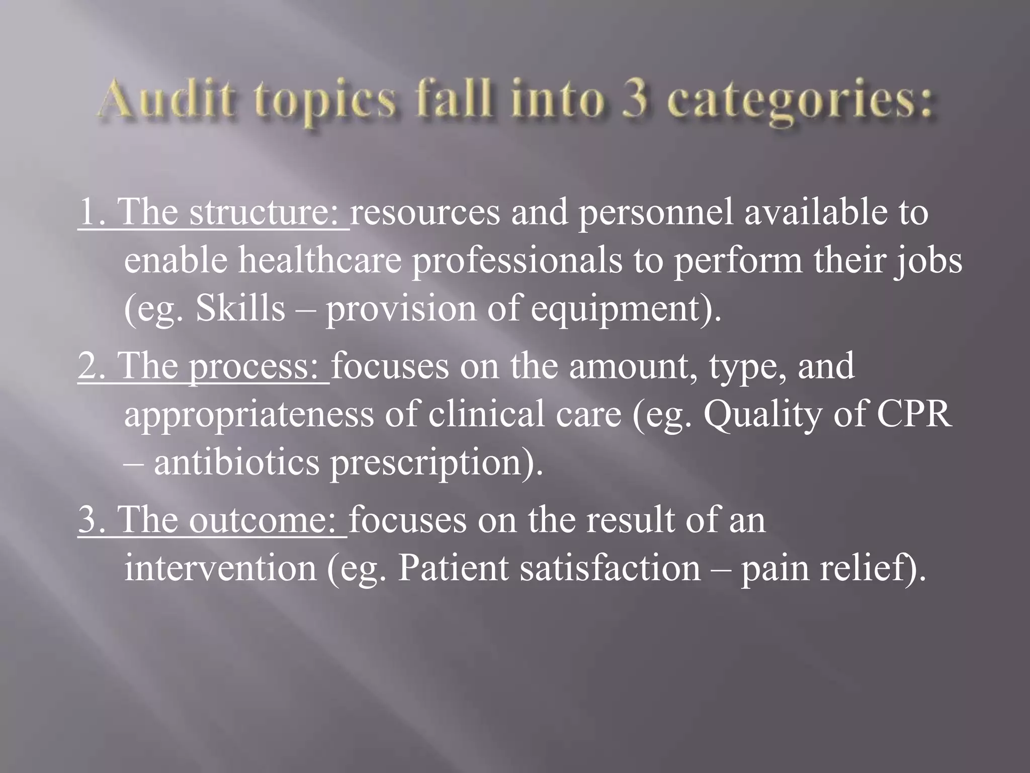 Clinical audit presentation | PPTX