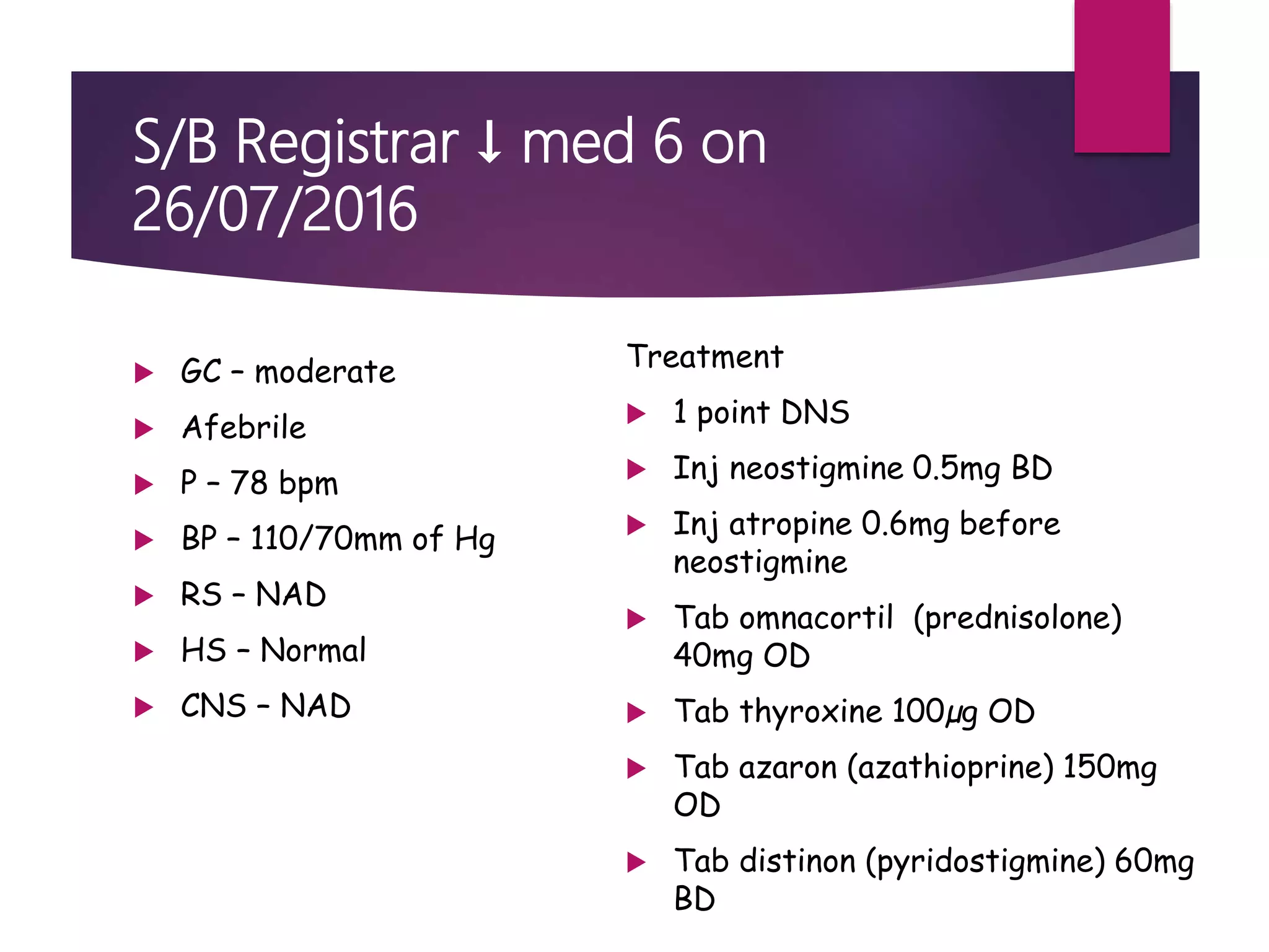 Clinical case discussion - myasthenia gravis | PPTX