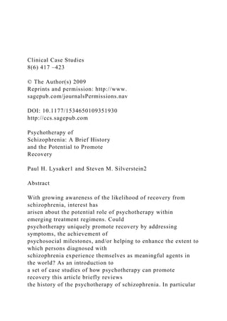 Clinical Case Studies8(6) 417 –423© The Author(s) 2009.docx