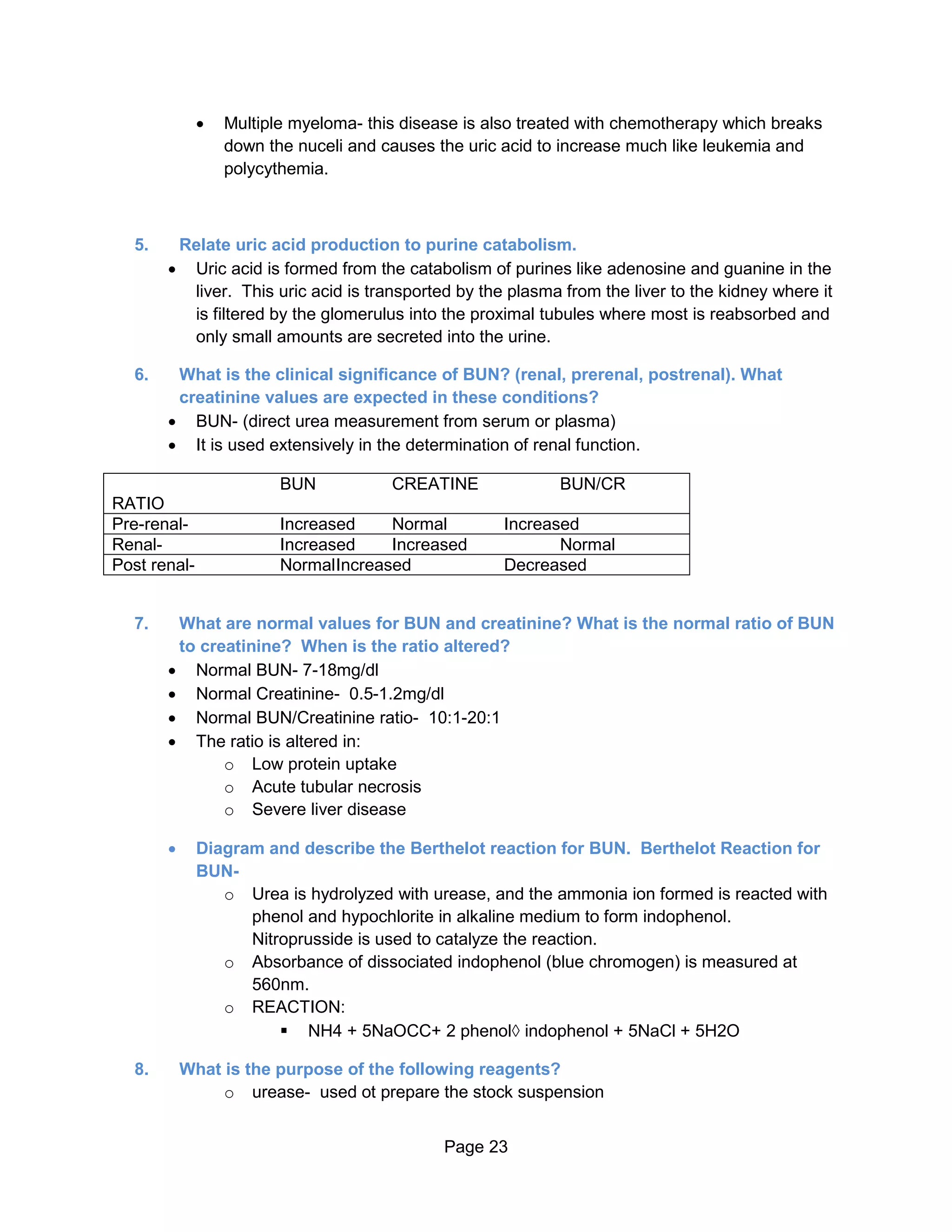 Clinical chemistry review sheet for mlt certification and ascp | PDF