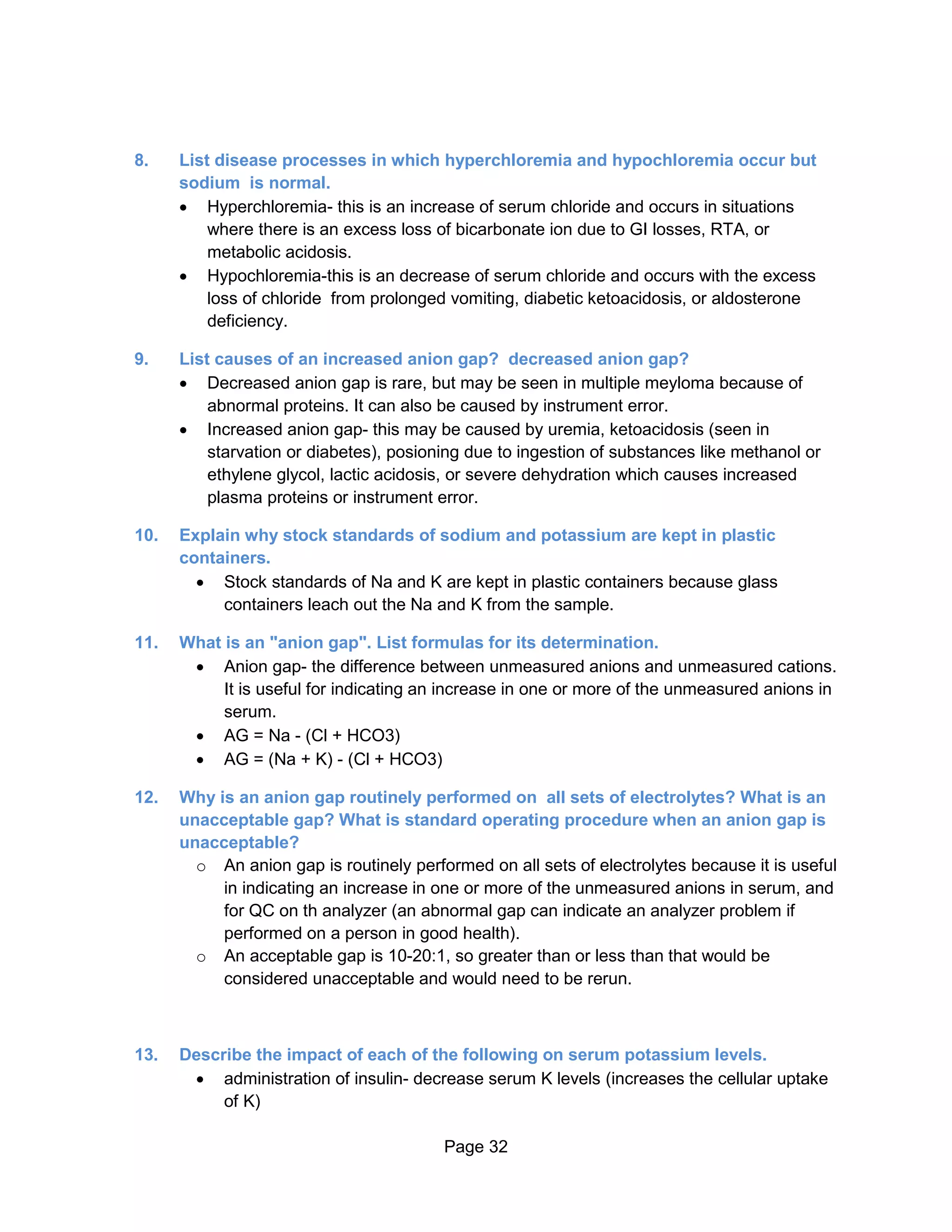 Clinical chemistry review sheet for mlt certification and ascp | PDF