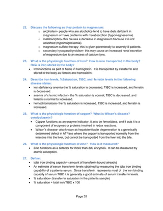Clinical chemistry review sheet for mlt certification and ascp | PDF