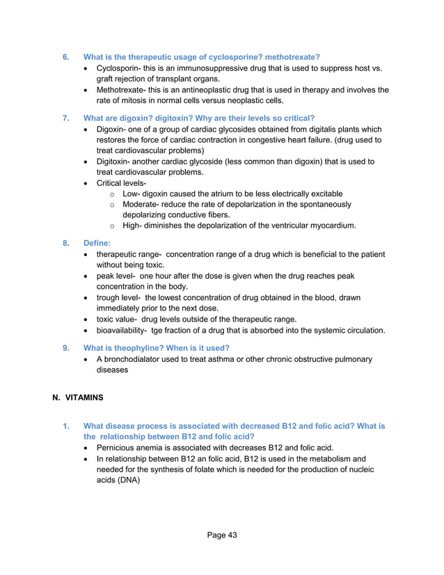 Clinical chemistry review sheet for mlt certification and ascp | PDF ...