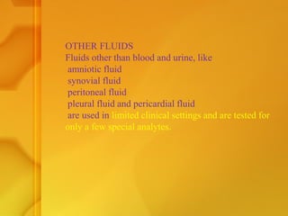 clinical chemistry urine and other biological specimens | PDF