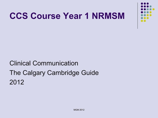 Clinical communication skills year 1 introduction | PPT