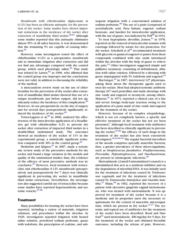 Clinical concepts of dry socket | PDF | Dental Health | Diseases and ...