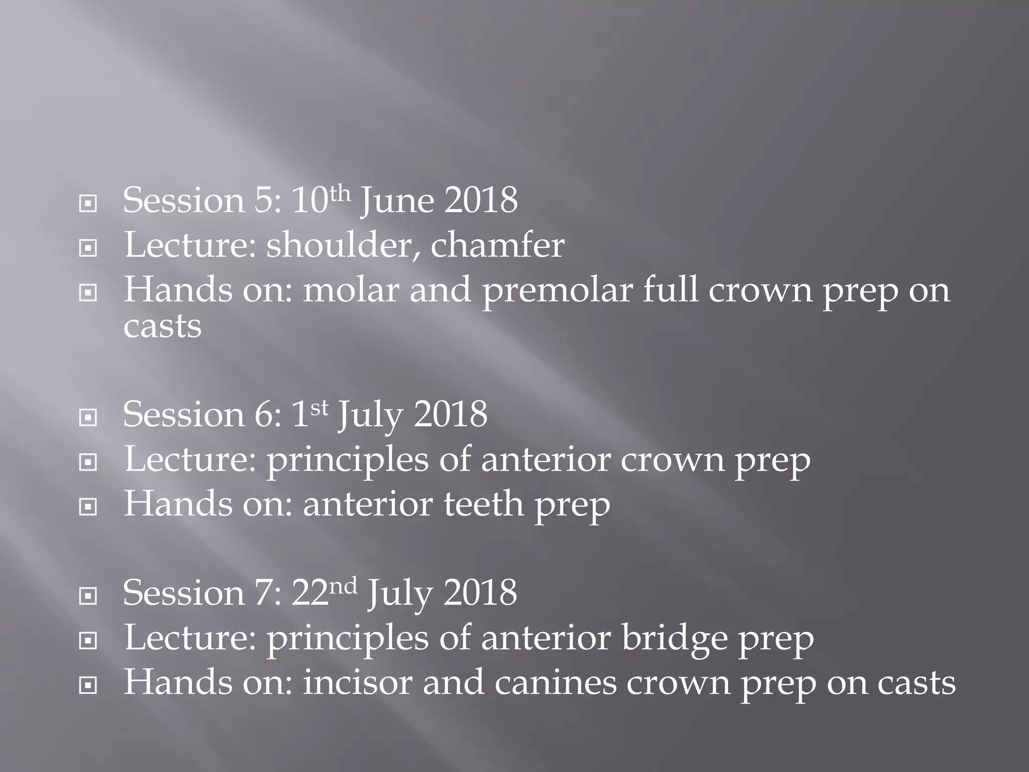 Clinical course on crowns and bridges presentation | PPTX