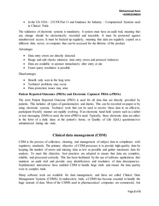 Clinical data collection and management | DOCX