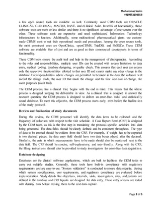 Clinical data collection and management | DOCX