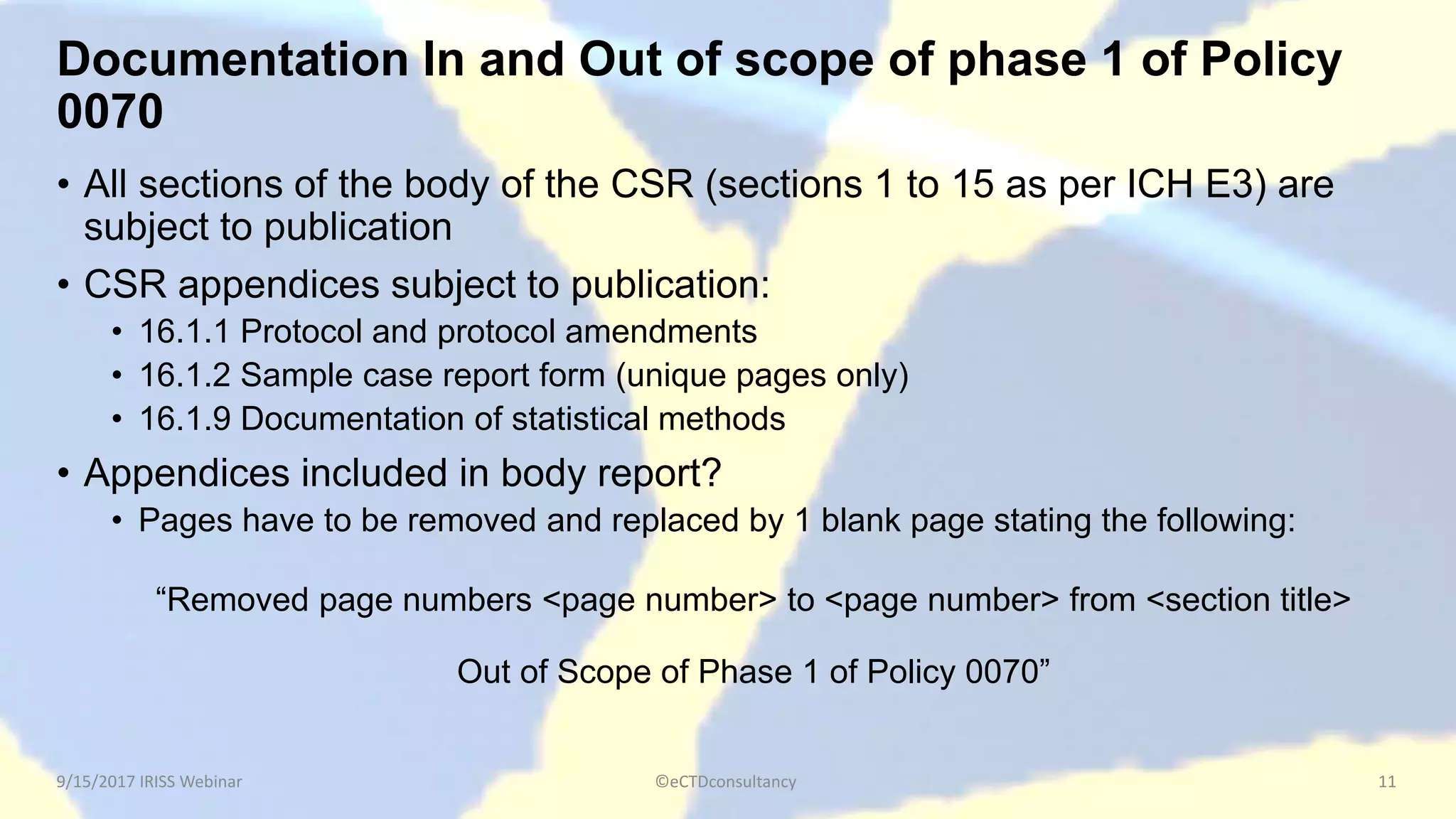 Clinical data transparency - EMA Policy 0070 | PPTX