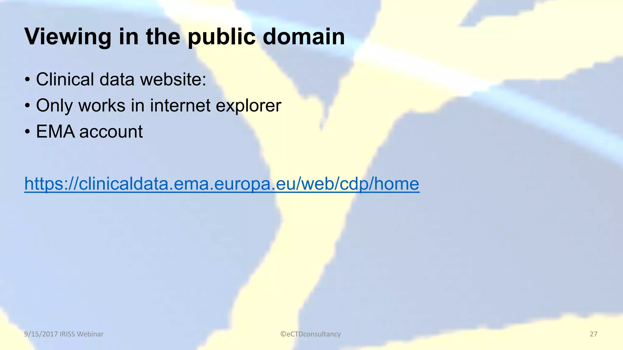 Clinical data transparency - EMA Policy 0070 | PPTX