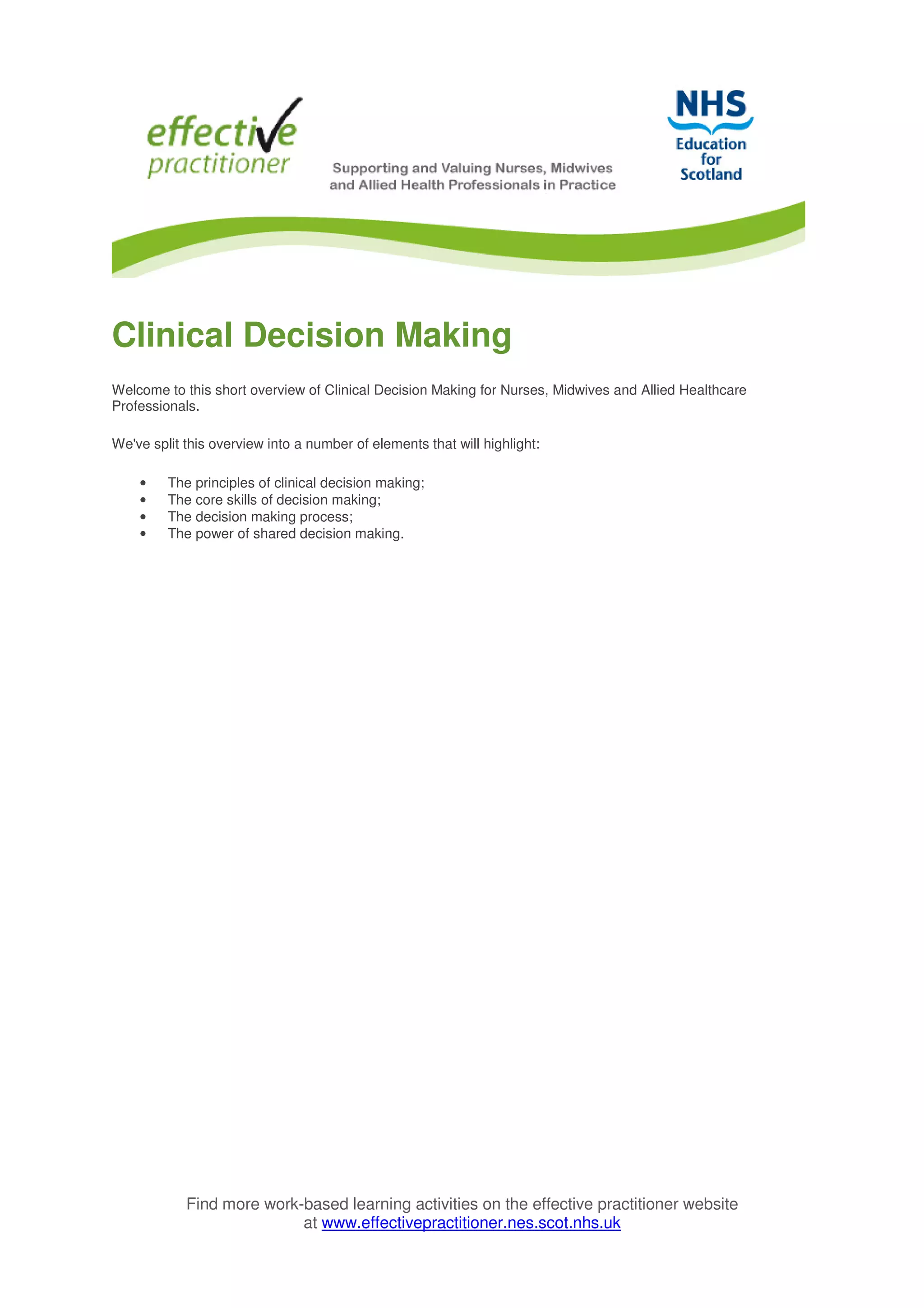 Clinical decision making | PDF