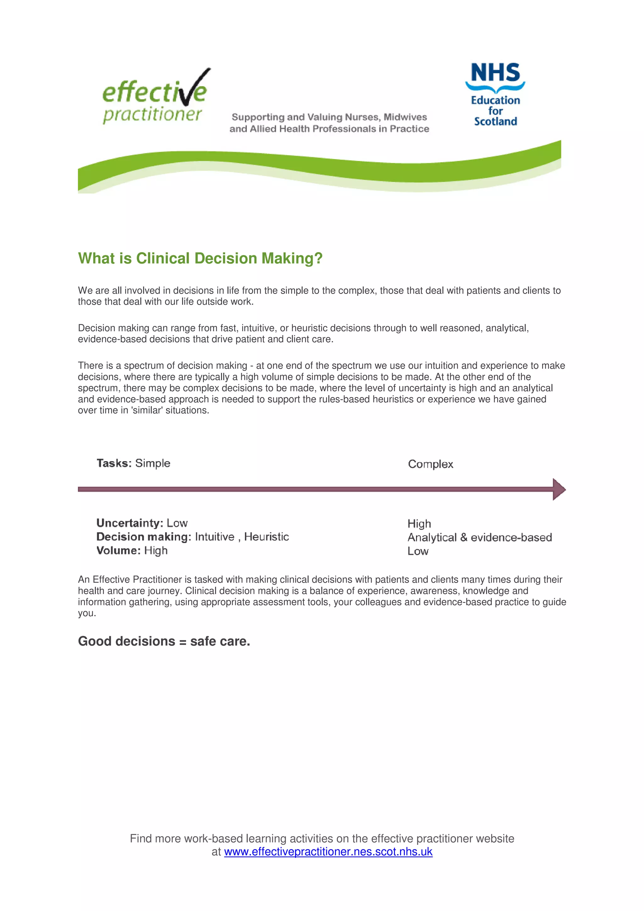 Clinical decision making | PDF