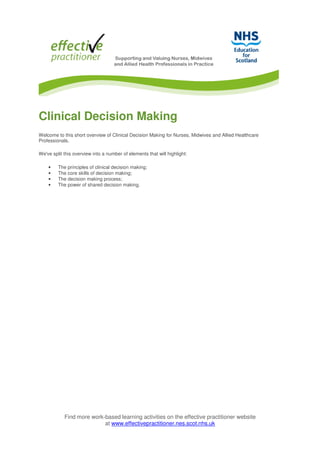 Clinical decision making | PDF