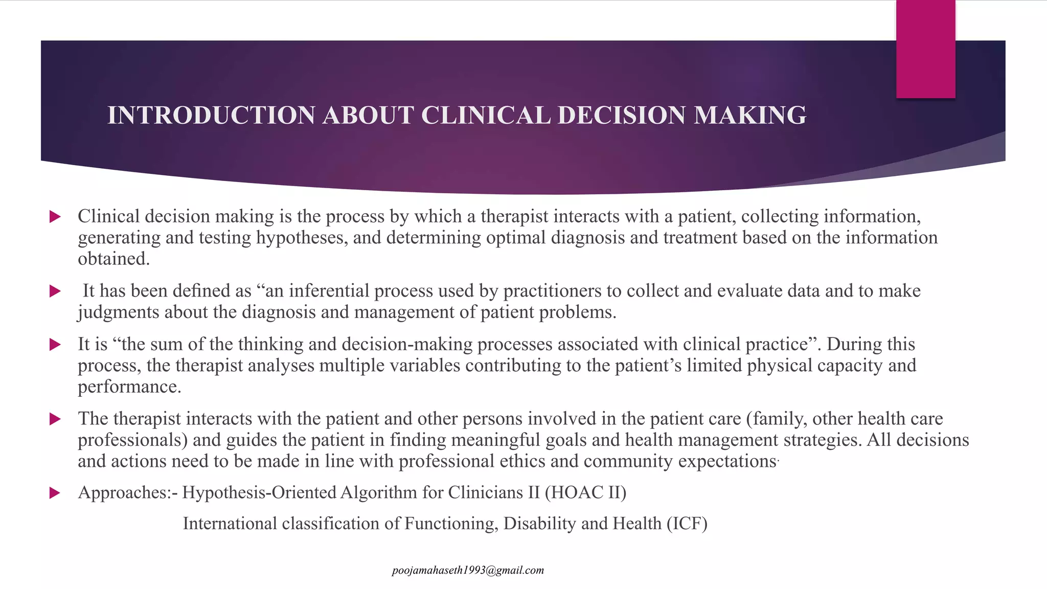 Clinical decision making in paedriatic physiotherapy | PPTX