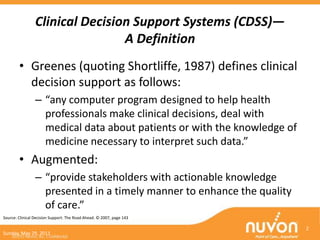 Clinical Decision Support | PPSX | Computer Software and Applications ...