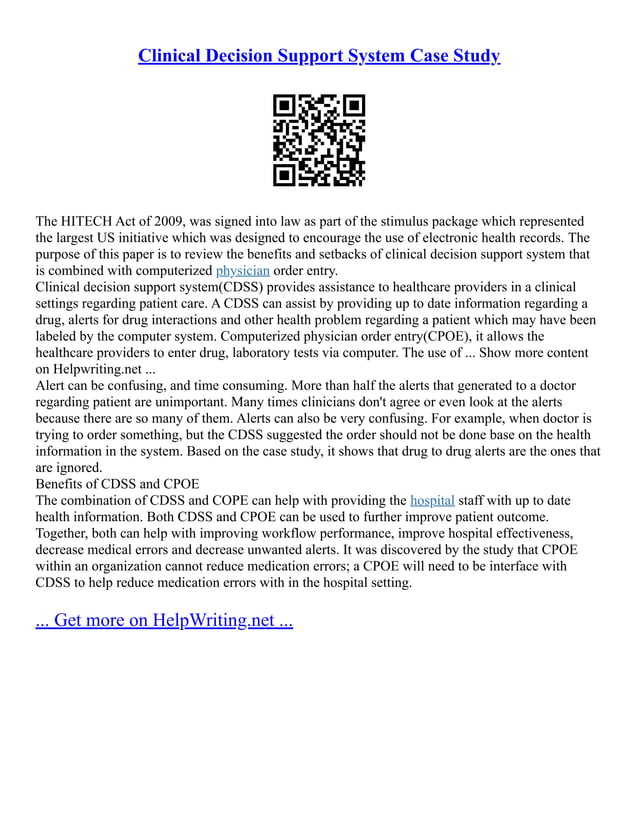 Clinical Decision Support System Impacts On Healthcare System | PDF
