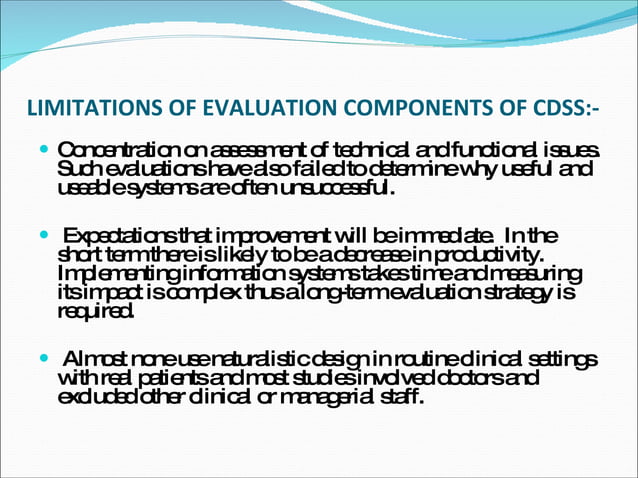 Clinical Decision Support Systems | PPT