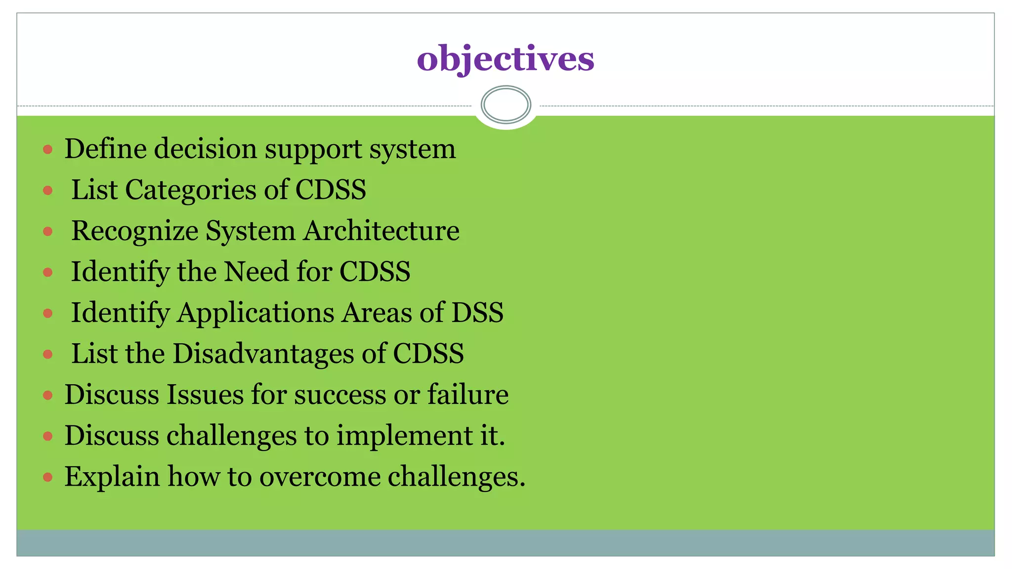 Clinical decision support systems | PPTX