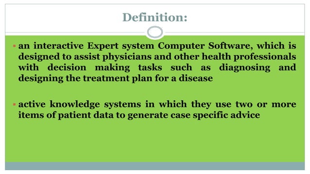 Clinical decision support systems | PPTX