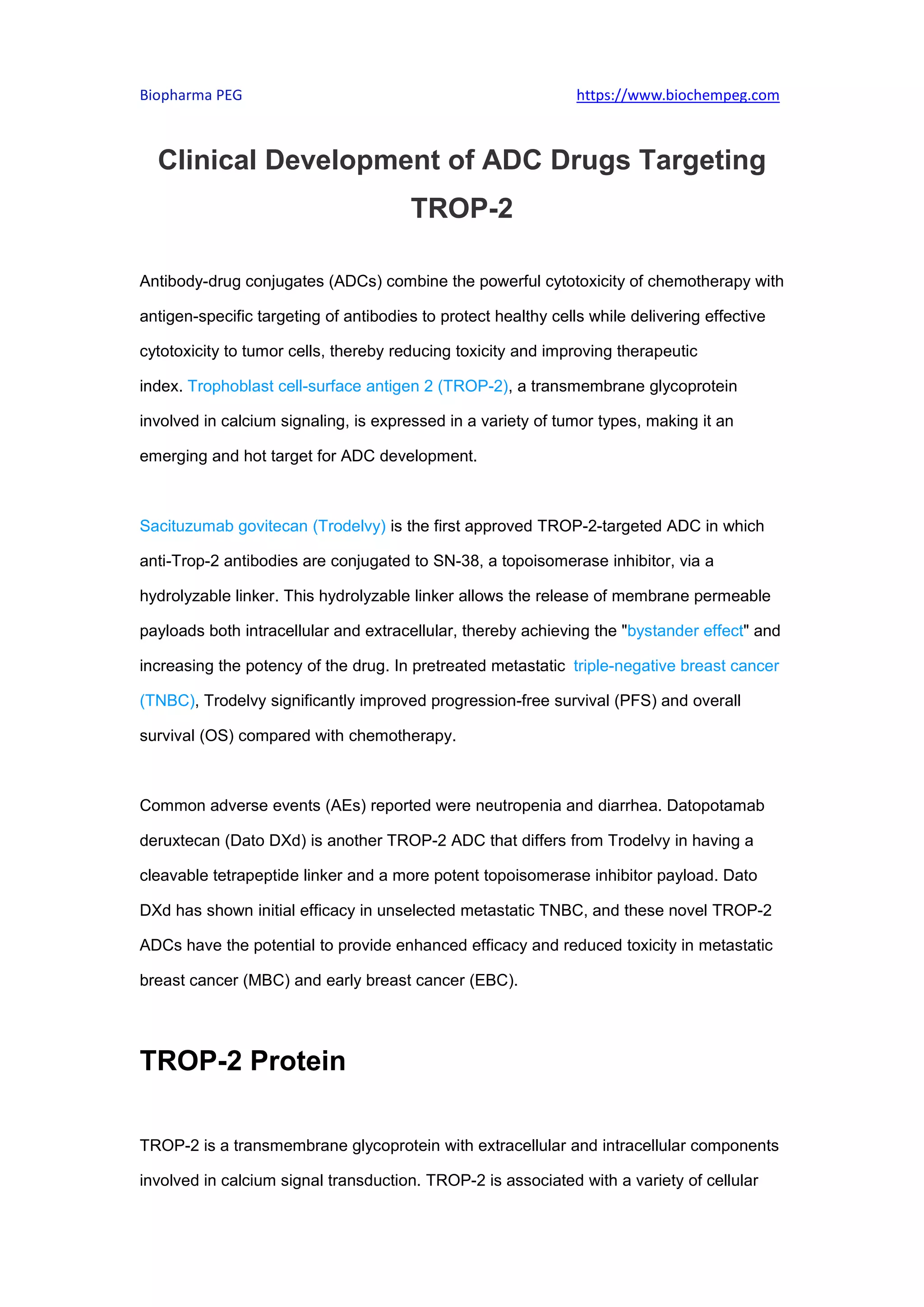 Clinical Development of ADC Drugs Targeting TROP-2.pdf | Cancer ...