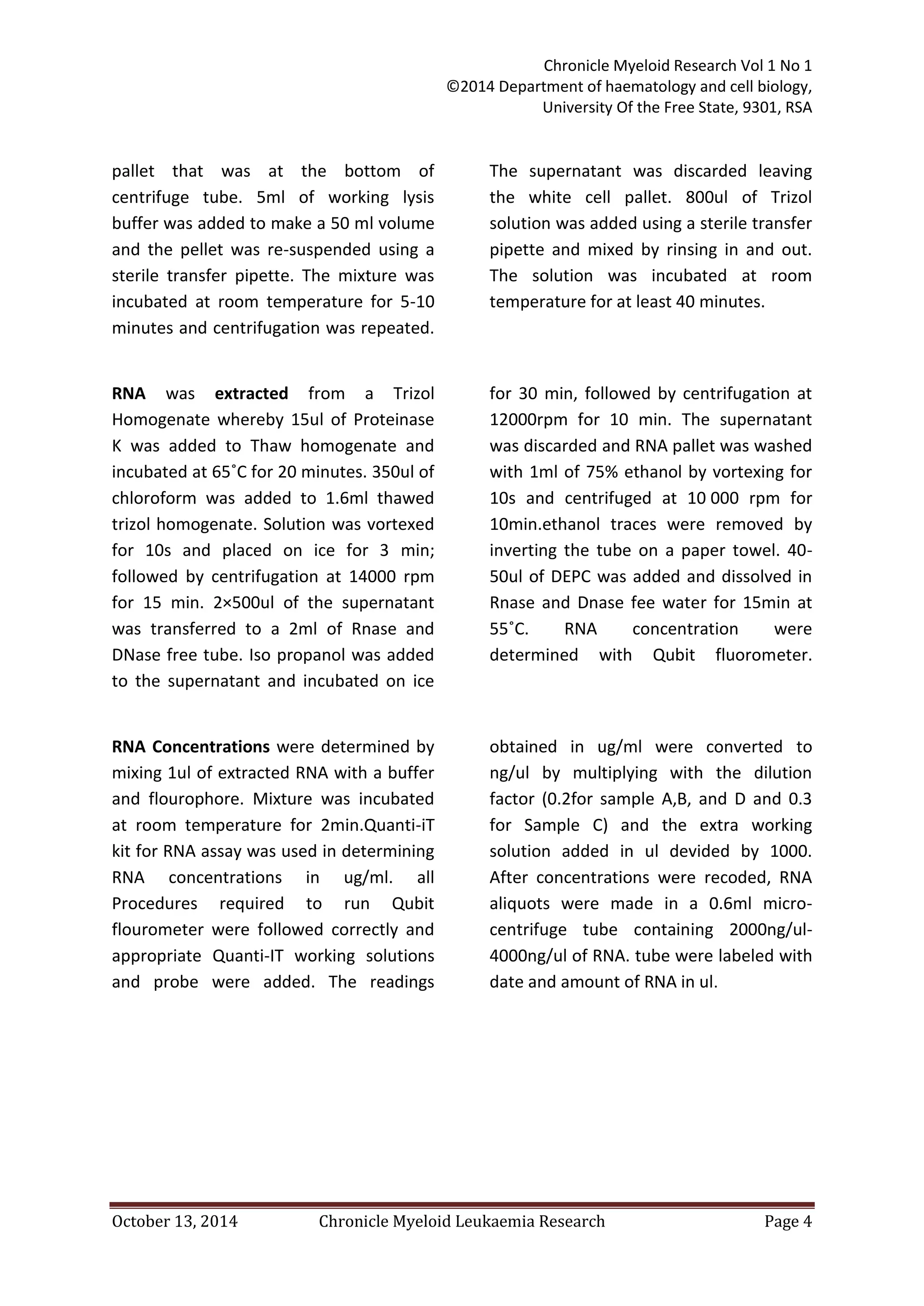 Clinical diagnosis of chronic myeloid leukemia by real time polymerase ...