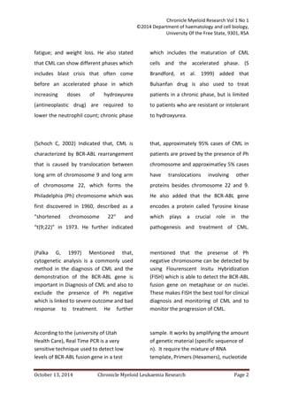 Clinical diagnosis of chronic myeloid leukemia by real time polymerase ...