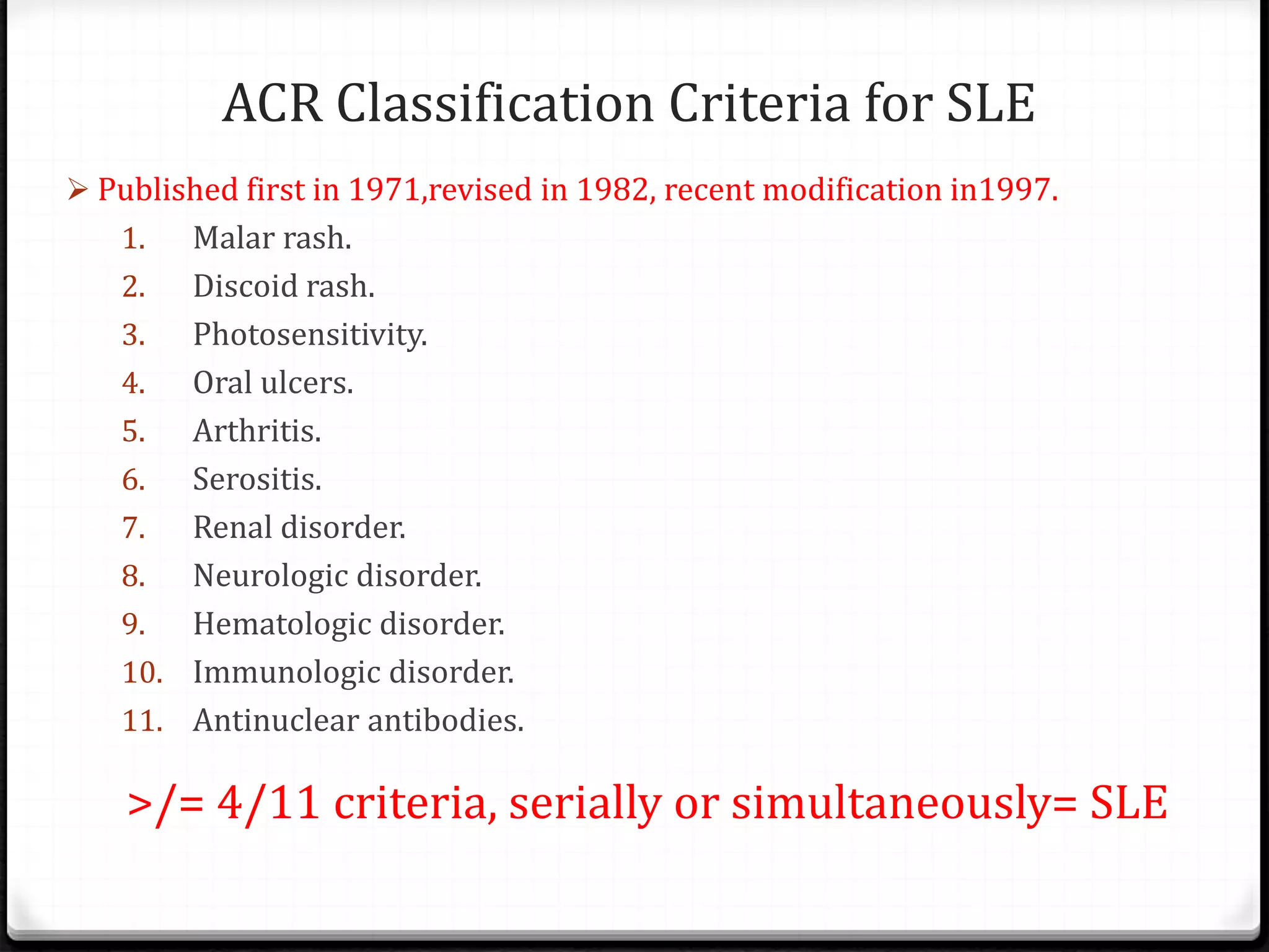 Clinical diagnosis of systemic lupus erythematosus | PDF
