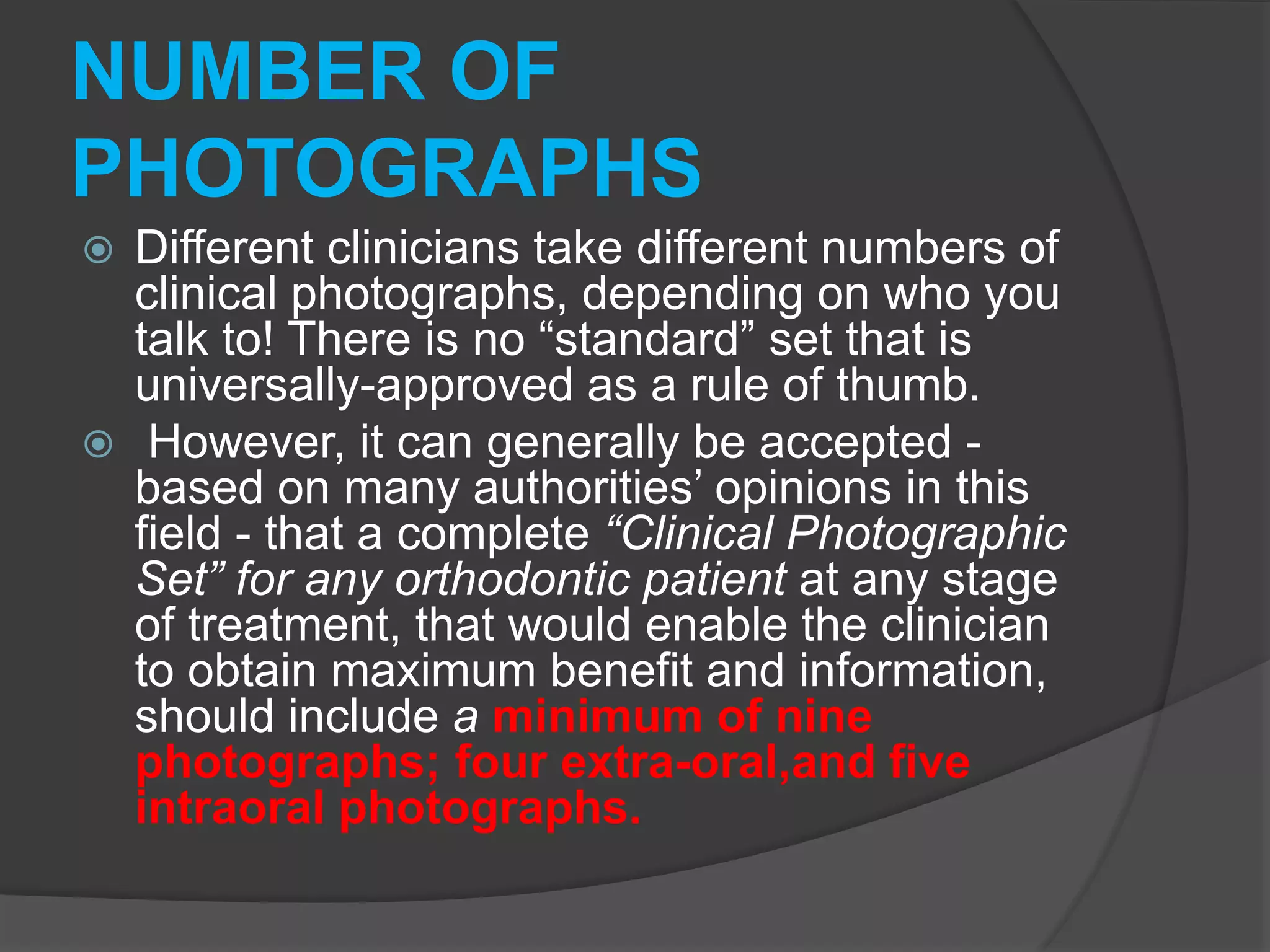 Clinical digital photography in orthodontics | PPTX