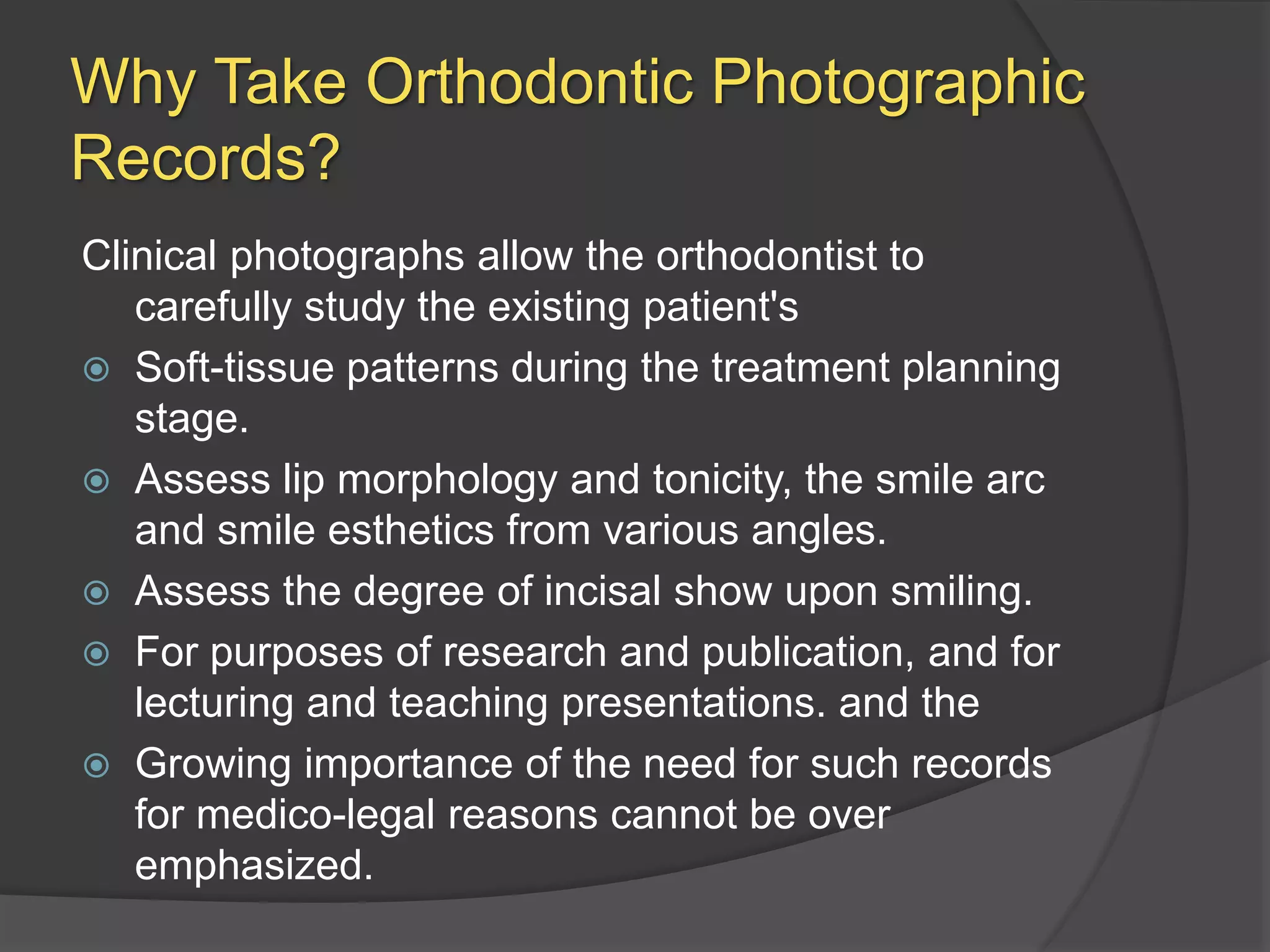 Clinical digital photography in orthodontics | PPTX