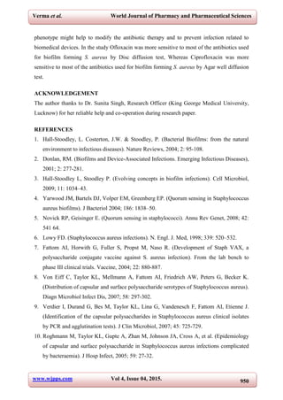 Clinical distribution of biofilm forming staphylococcus aureus and its ...