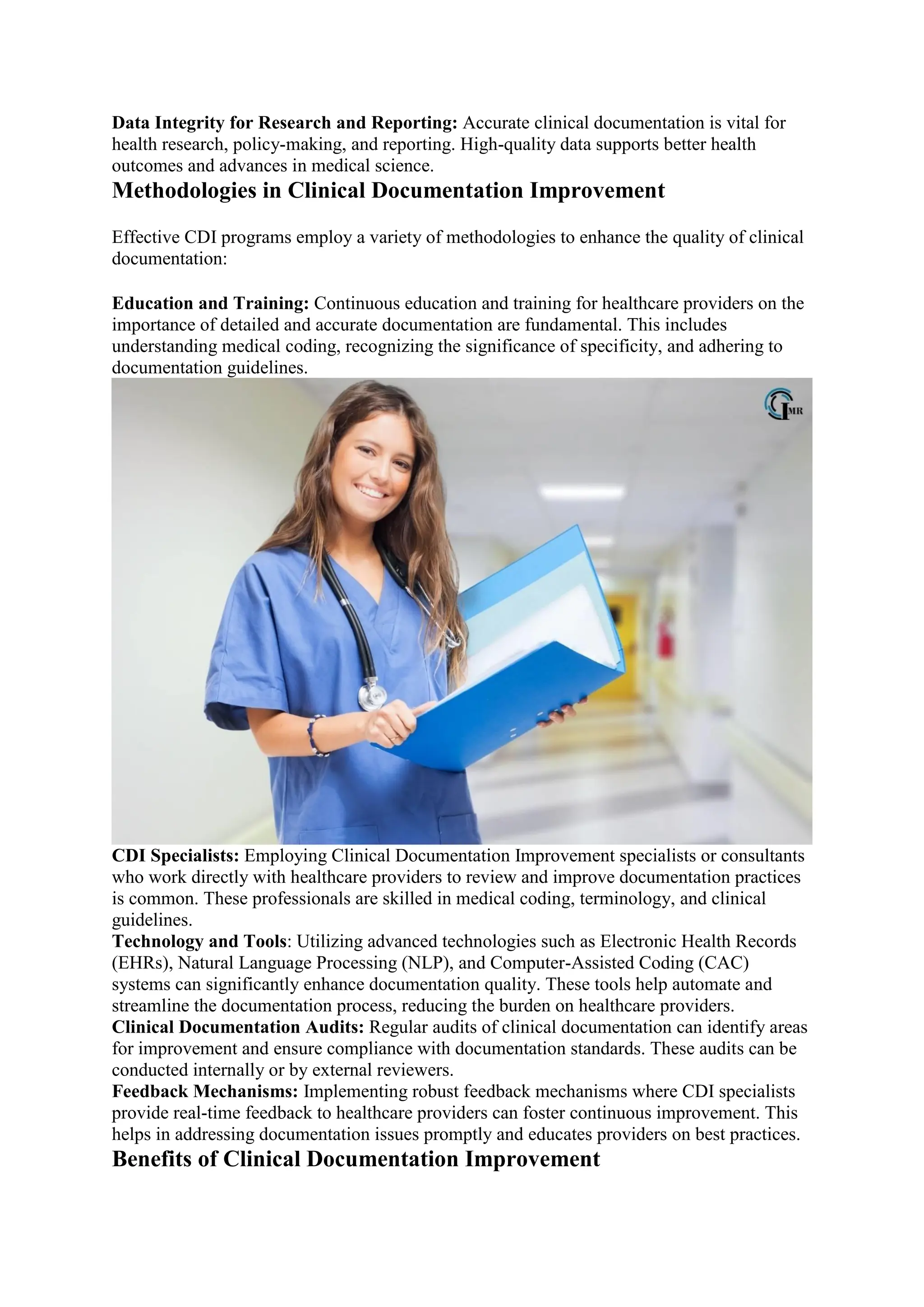 Clinical Documentation Improvement: Importance, Methodology Benefits And Challenges | Insider ...