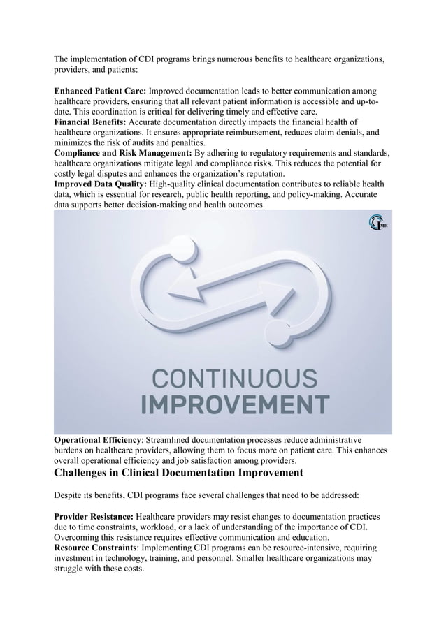 Clinical Documentation Improvement: Importance, Methodology Benefits And Challenges | Insider ...