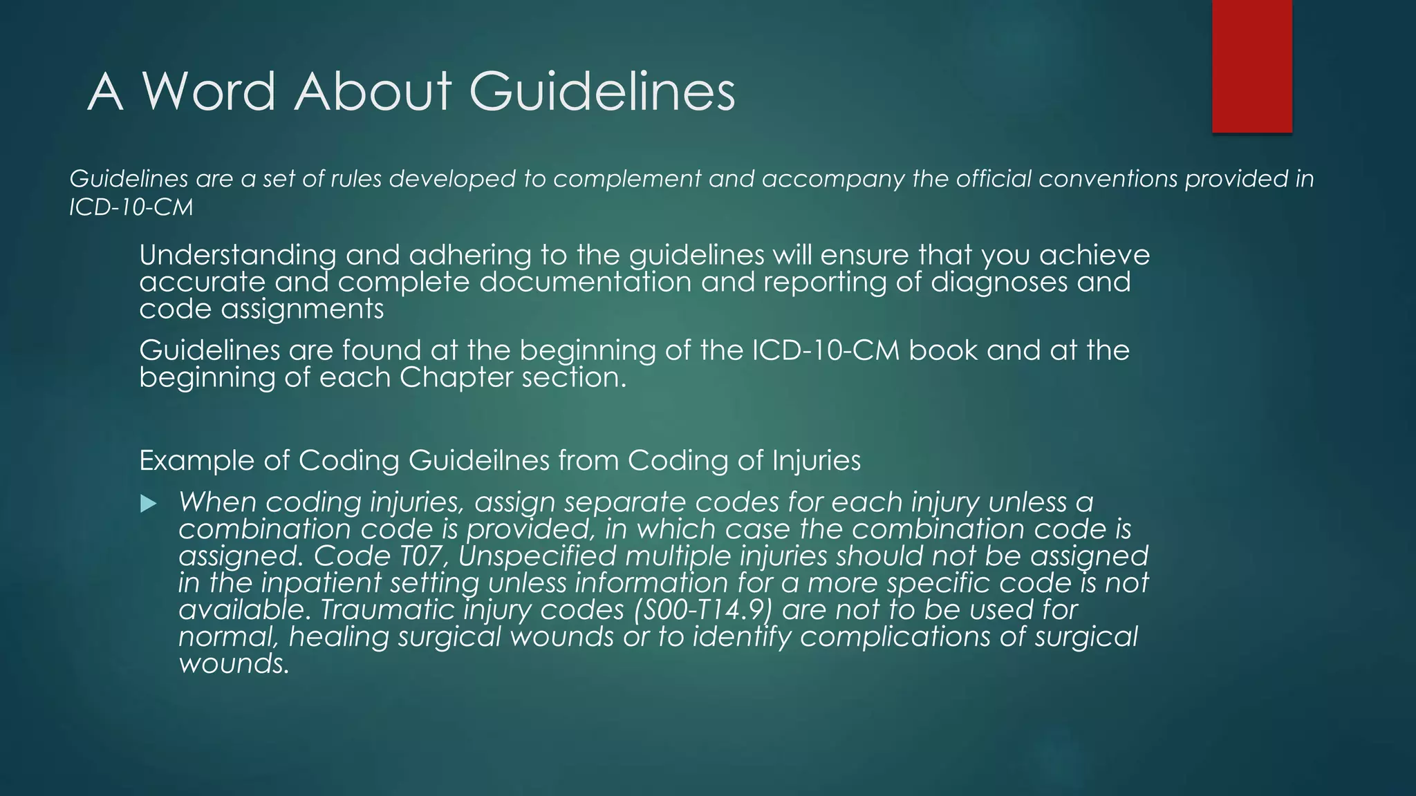 Clinical Documentation Guidelines for ICD-10-CM | PPSX