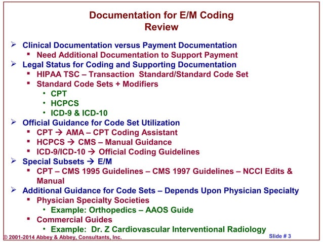 Clinical Documentation Improvement for Physician E/M Coding | PPT