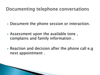 Clinical documentations, | PPTX
