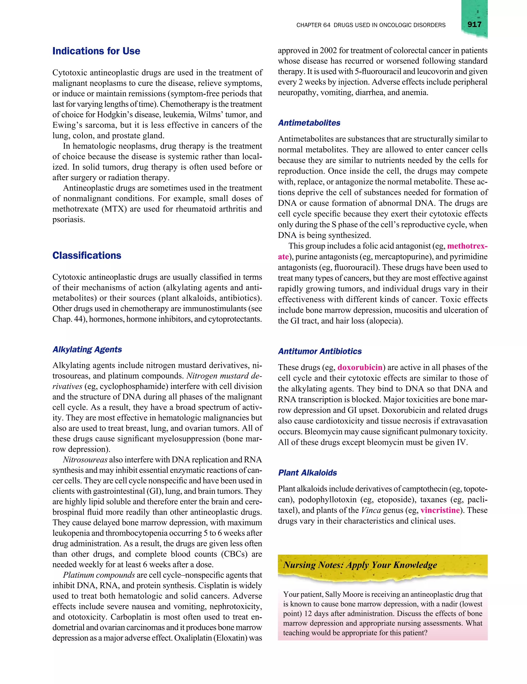 Clinical drug therapy nursing capitulo onco | PDF