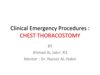 Clinical emergency procedures Chest Tube | PPT