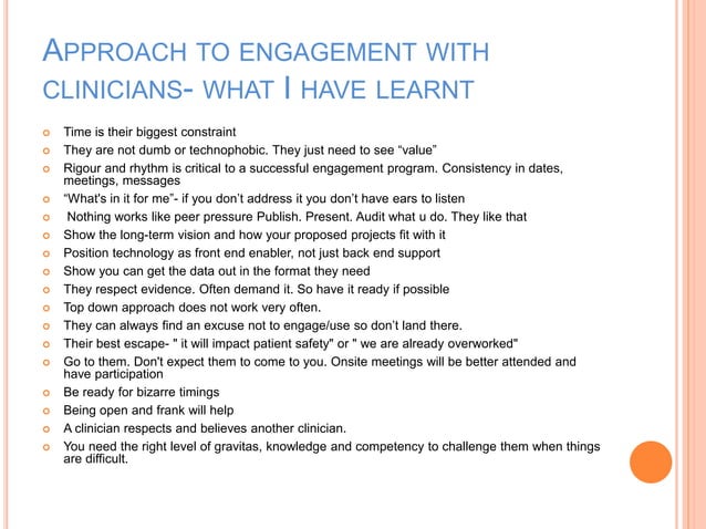 Clinical engagement | PPT