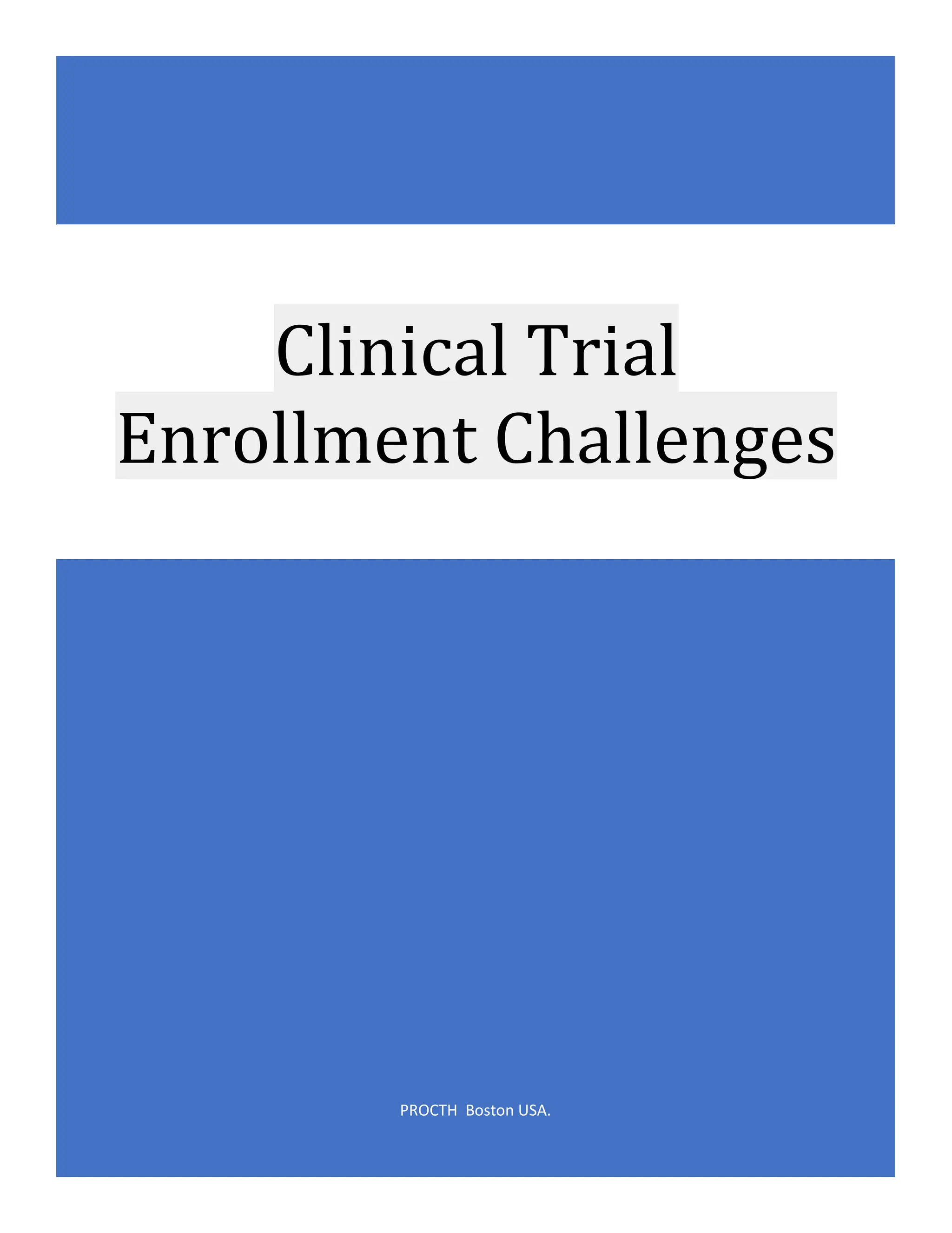 Clinical Enrollment challenges in clinical trials | PDF