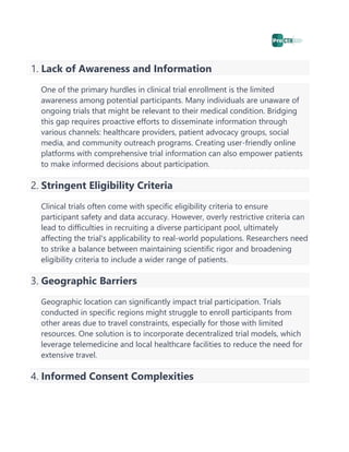 Clinical Enrollment challenges in clinical trials | PDF