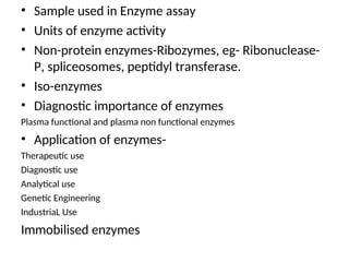 Clinical enzymology MBBS first year Biochemistry | PPT