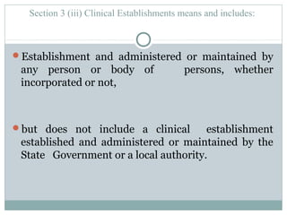Clinical Establishment Bill 2006 of Rajasthan | PPT